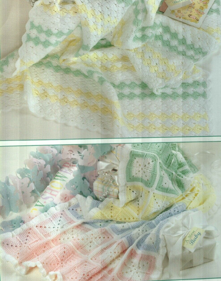 USED SNUGGLE-UP BABY AFGHANS 8 DESIGNS LEISURE ARTS CROCHET PATTERN ...