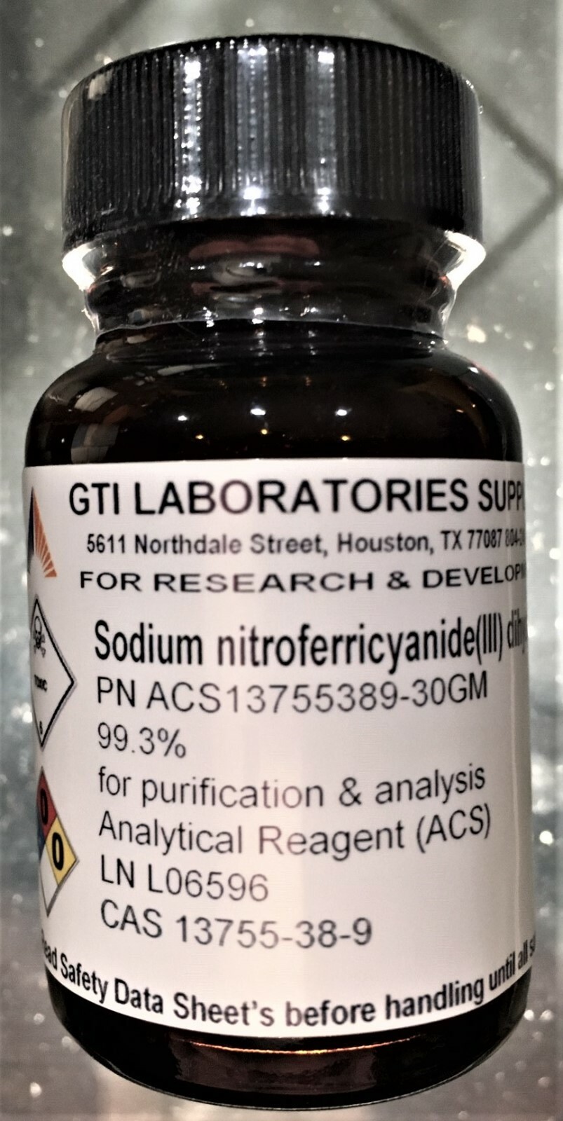 Sodium nitroferricyanide(III) dihydrate, 99.3%, Analytical Reagent (ACS ...