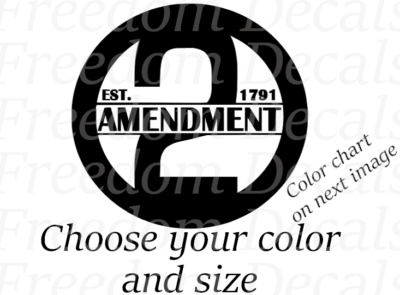 Pro 2nd Amendment Vinyl Sticker Decal for Window Toolbox Gun Safe Man ...
