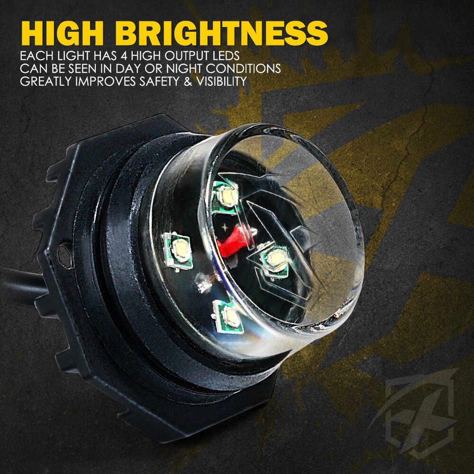 Xprite 6X Amber Headlight Hideaway Strobe Light Kit LED Emergency ...