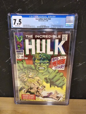 Incredible Hulk #102 cgc 7.5 1968 hulk origin retold QES | eBay