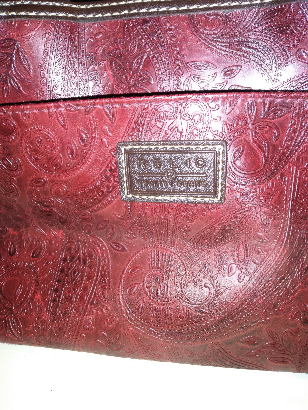 Relic Tooled Faux Leather Handbag Shoulder Purse Fossil | eBay