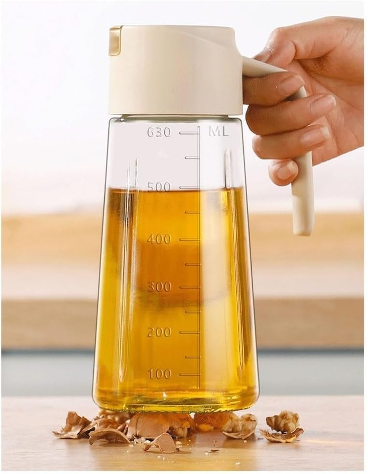 👩🍳 Cooking Glass Oil Canister - 630ml Large Capacity Household Oil ...