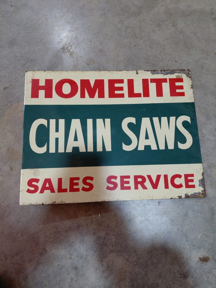 Original Homelite Chain Saws Sales & Service Heavy Steel Sign Antique ...
