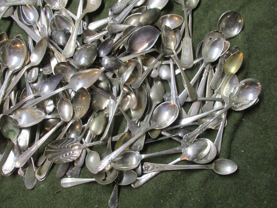 180 Silver Plate Small SPOON type pcs. flatware poor - good | eBay