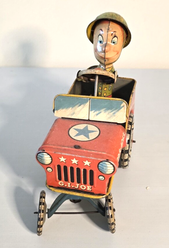 1940’s G.I. JOE AND HIS JOUNCING JEEP TIN LITHO WIND UP TOY BEAUTY ...