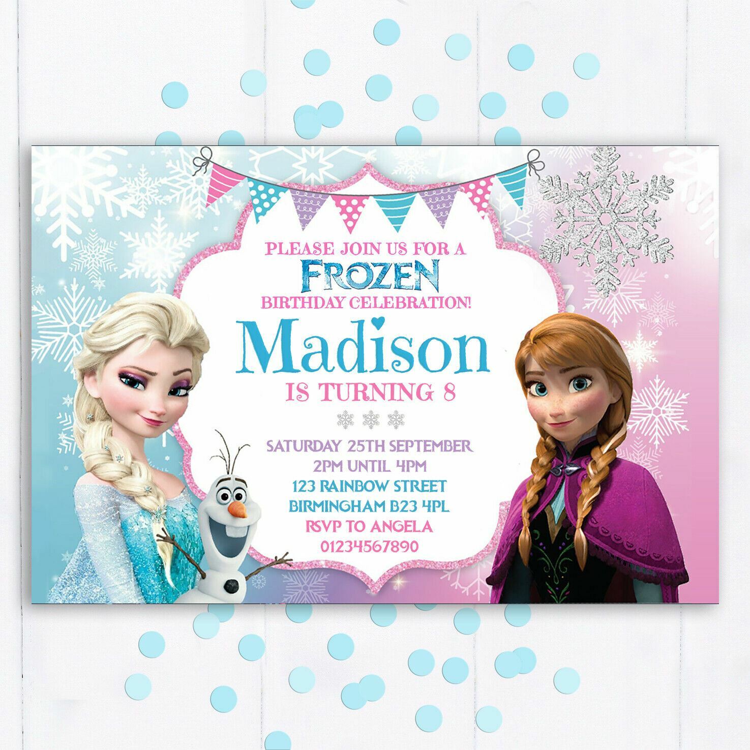 Personalised Frozen Party Invitations, Birthday Invites, 10 with ...