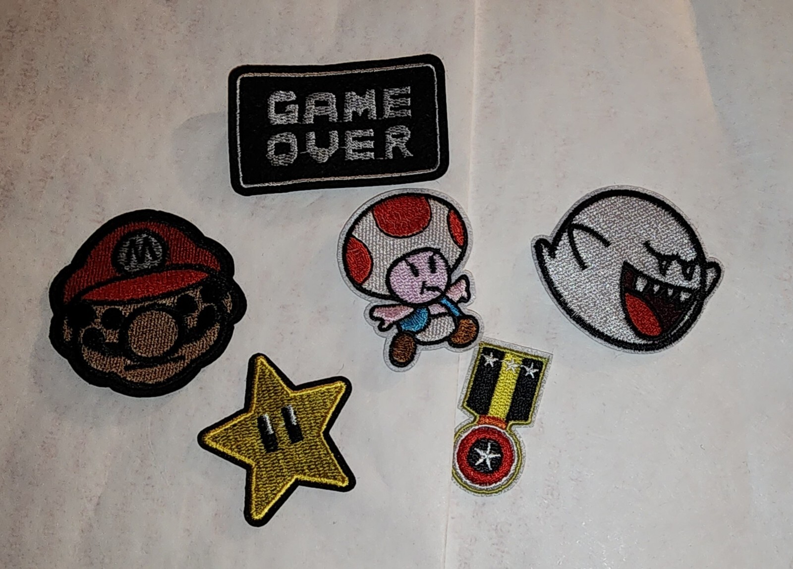 Super Mario Patches Iron-On Sew-On Boo Toad Mario Star Game OverLot of ...