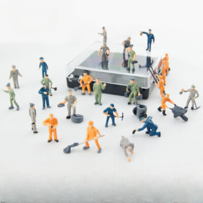 1SET Miniatures Railway Construction Workers HO/OO 1:87 Scale Figures ...