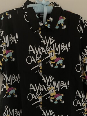 NWT L Neff X The Simpsons Button Shirt Bart Simpson Graffiti Tagger Aye ...