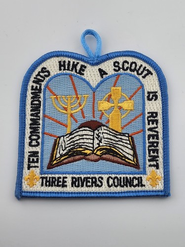 Ten Commandments Hike A Scout Is Reverent Three Rivers Council Patch BSA NEW | eBay