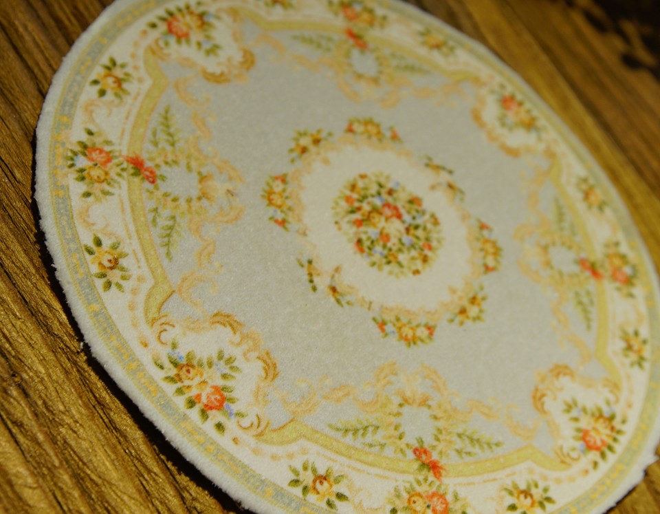 1:12 Beautiful Victorian Floral Roses ROUND Miniature Rug | eBay