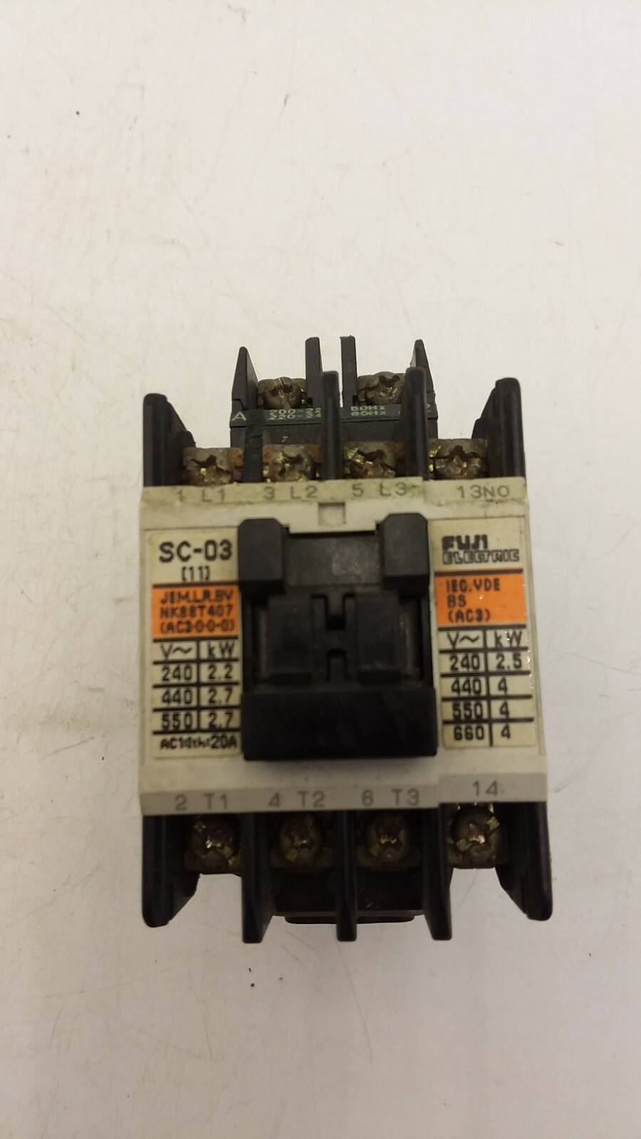 FUJI SC11AA-101 MAGNETIC CONTACTOR NON-REVERSING-OPEN STANDARD 1NC AUX ...