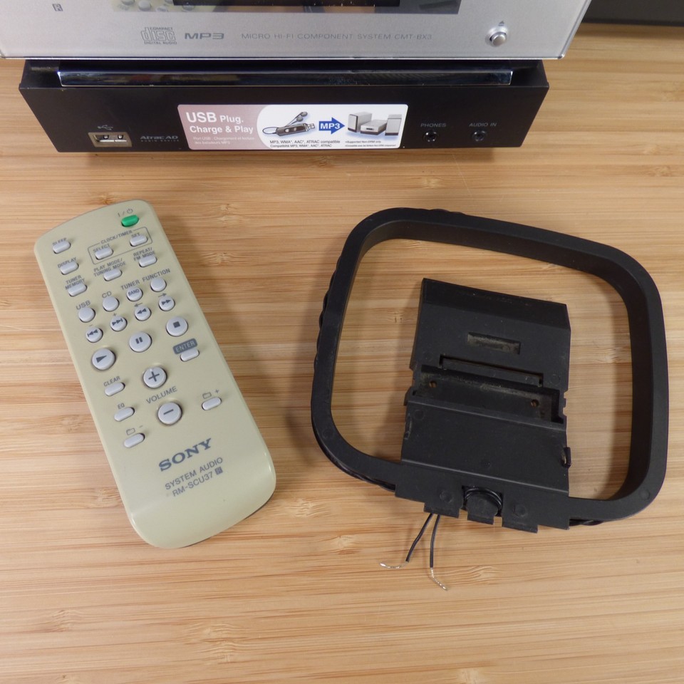 Sony CMT-BX3 Micro HiFi Bookshelf Stereo System FM AM Radio USB MP3 CD ...