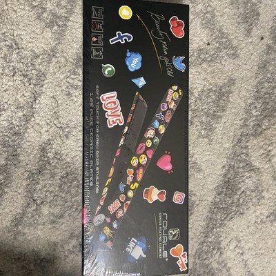 ROYALE Genius EMOJI 1.25" CERAMIC PLATE FLAT IRON HAIR STRAIGHTENER ...