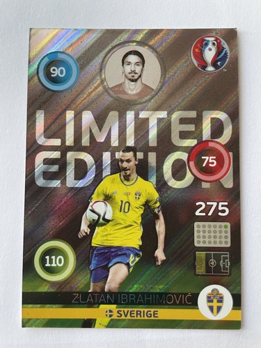 Panini Adrenalyn XL Euro 2016 Zlatan Ibrahimovic Limited Edition Card ...
