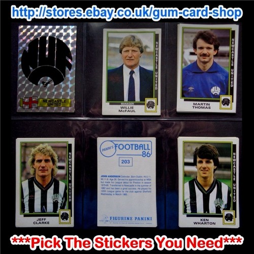 PANINI FOOTBALL 86 (STICKERS 200 - 299) (GOOD) *SELECT THE STICKERS YOU ...
