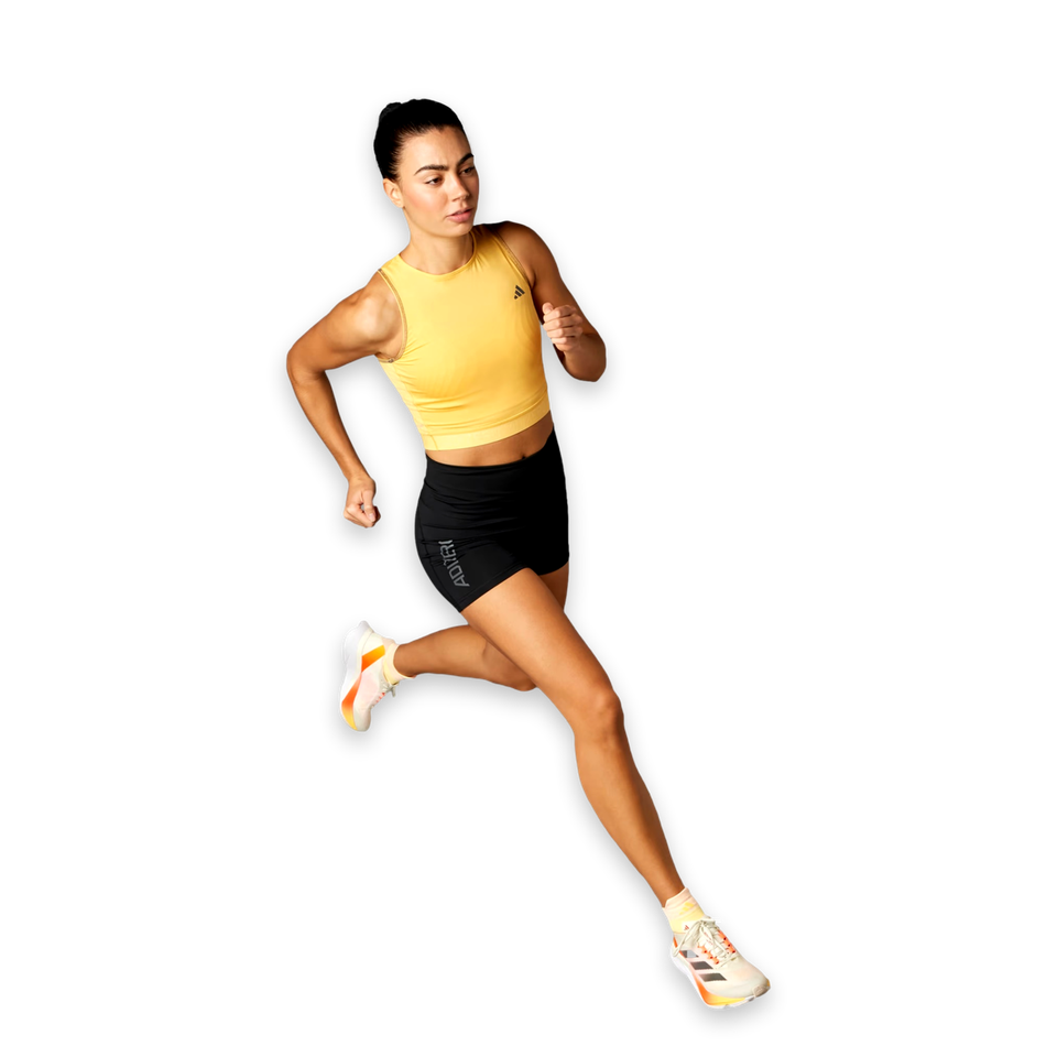 adidas Adizero Crop Tank Top Women's Running Sport Yellow T-shirts ...