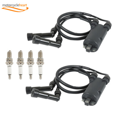 2× Ignition Coil & Spark Plug W/ Cap For Honda CB900C CB900F CBX GL1100 ...