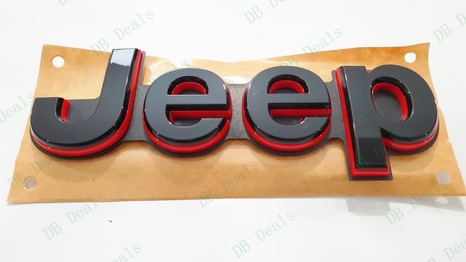 Gloss Black Red Rear liftgate Jeep Emblems Fit 2021+ Jeep Grand ...