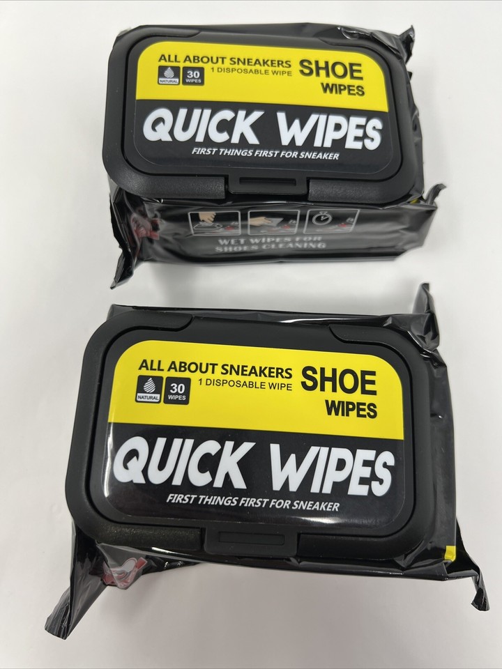(2 Packs 60 Pcs) Shoe Sneaker Wipes Cleaner Quick Disposable Travel ...
