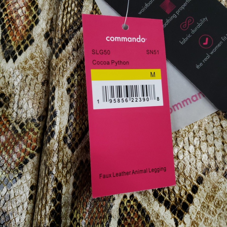 Commando Faux Leather Animal Leggings Womens Medium Brown Cocoa Python ...
