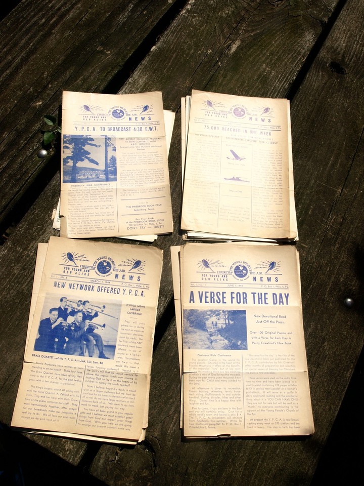 Youth People's Church of the Air War Time 1943/48 News Letter/bulletin ...