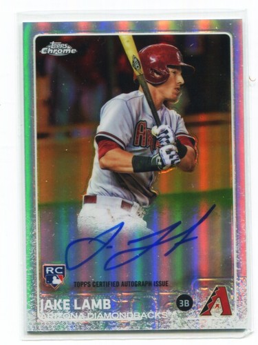 2015 Topps Chrome Jake Lamb Ref 480/499 Auto Rookie #AR-JL, Los Angeles ...