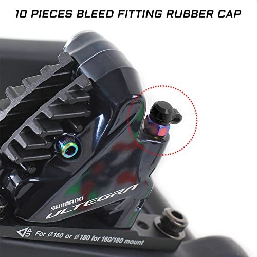 10 PCS Bike Brake Bleeder Rubber Cap Bleed Screw Cap Dust Cover Nipple ...