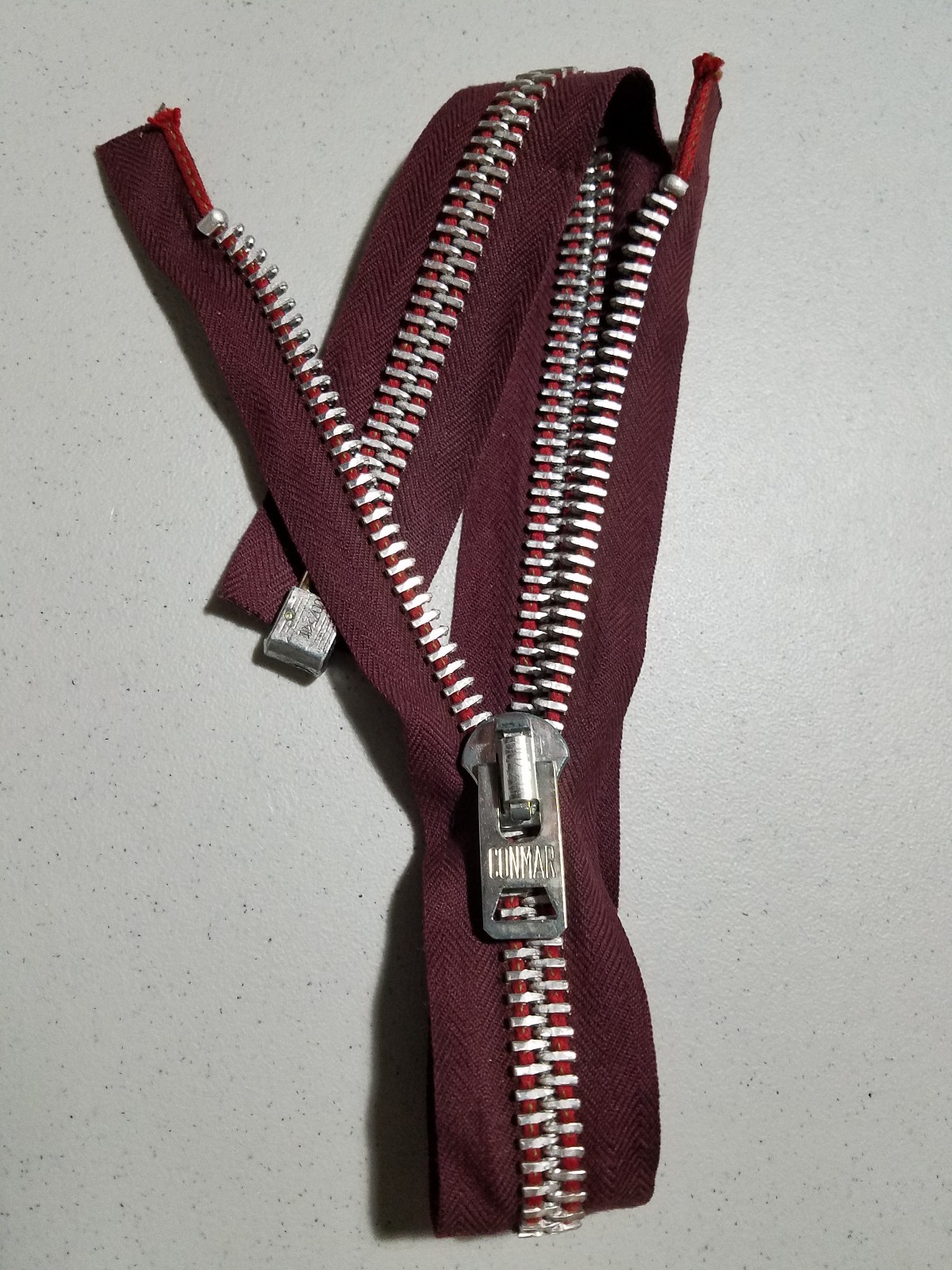 USA/Vtg.1954-65/"CONMAR"ZIPPER#10 SEPARATING/ALUMINUM Metal21"/PLUM ...