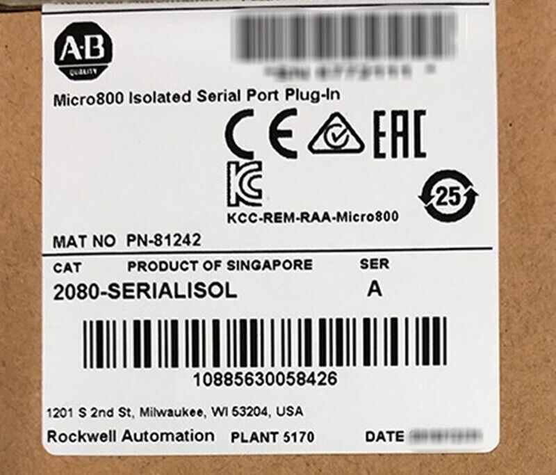 Allen Bradley 2080-SERIALISOL Micro800 Isolated Serial Port Plug-In ...