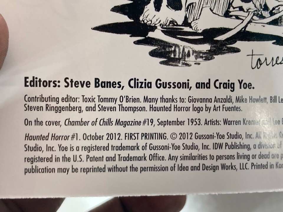 Haunted Horror #1 2012 First Print Yoe Books IDW Pre-Code Reprint ...