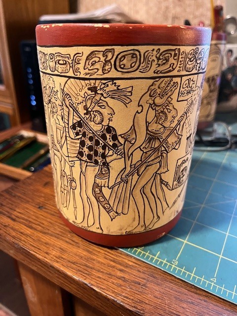 Maya Codex Cylinder Vase - Warriors Taking Captives - 11 Figures ...