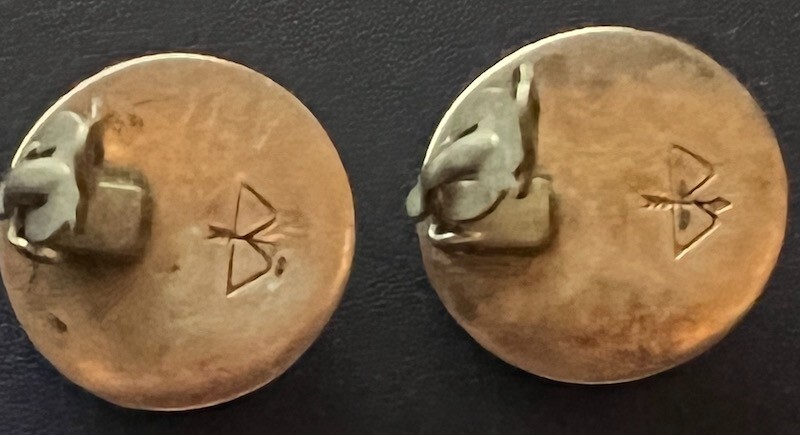 Navajo Textured Dome Button Hand Constructed & Stamped Earrings Omega ...