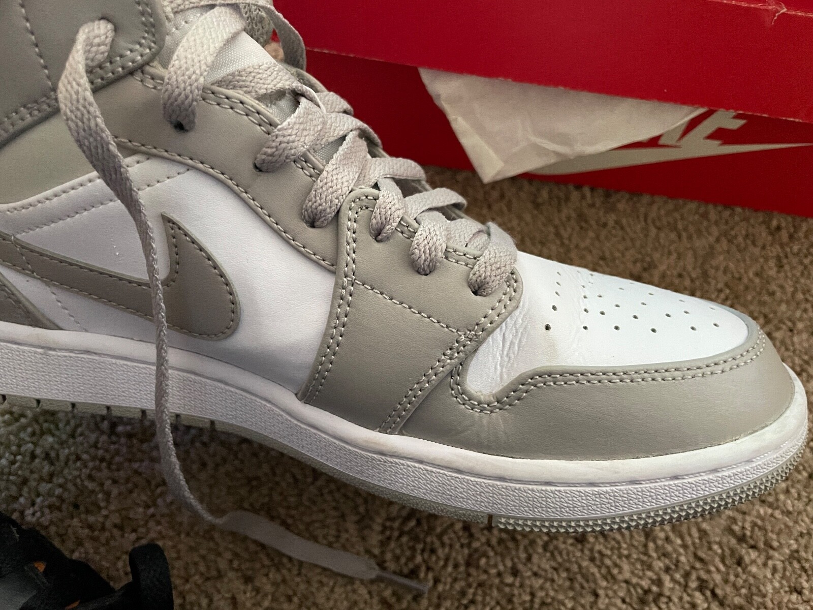 Mens Nike Air Jordan 1 Mid College Grey - 554724-082 … - Gem
