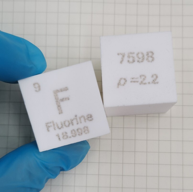 1 Pcs 1" Fluorine Cube Element Periodic Table Collection Teflon PTFE | eBay