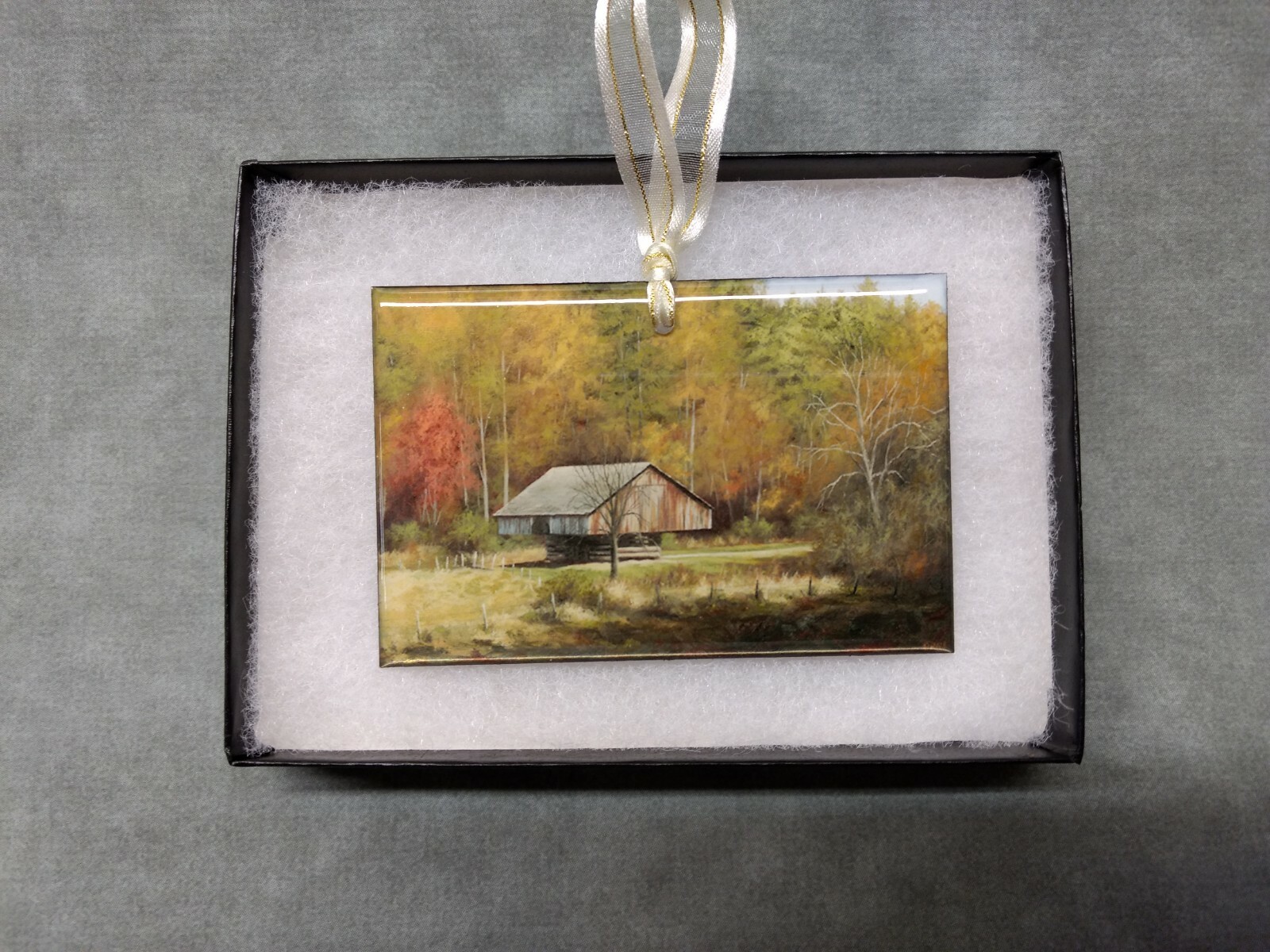 Handmade Smoky Mountain Cantilever Barn Christmas Ornament Artist Tracy ...