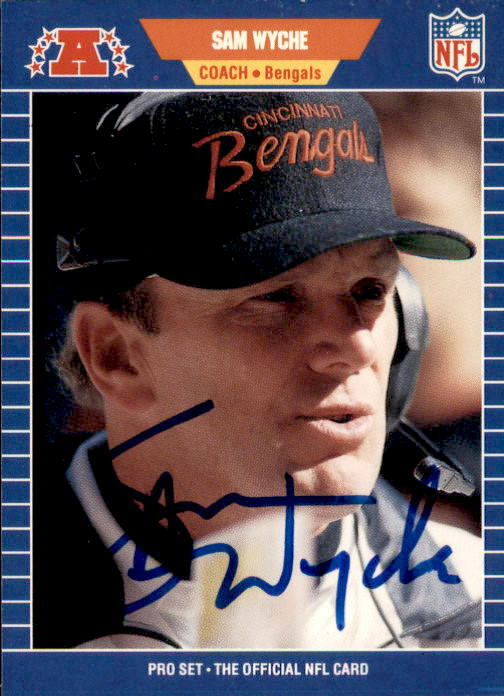 Autographed Sam Wyche Cincinnati Bengals 1989 Pro Set Football Card #72 ...