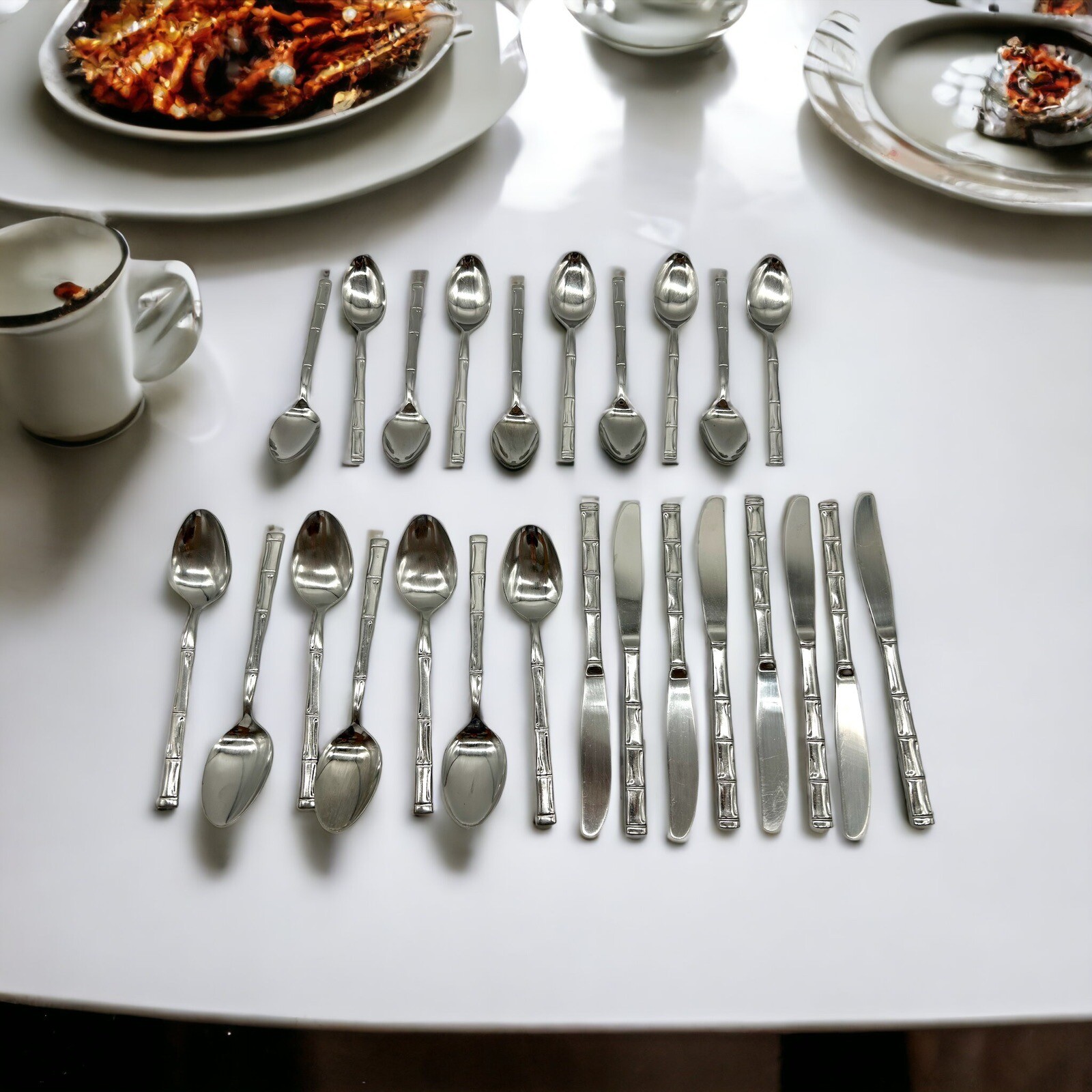 Lot Of 25 The Main Course Line Stainless Flatware Silverware Bamboo ...