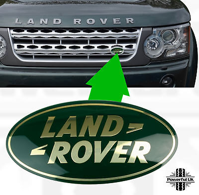 Genuine GREEN+GOLD front grille oval badge for Land Rover Discovery 4 ...
