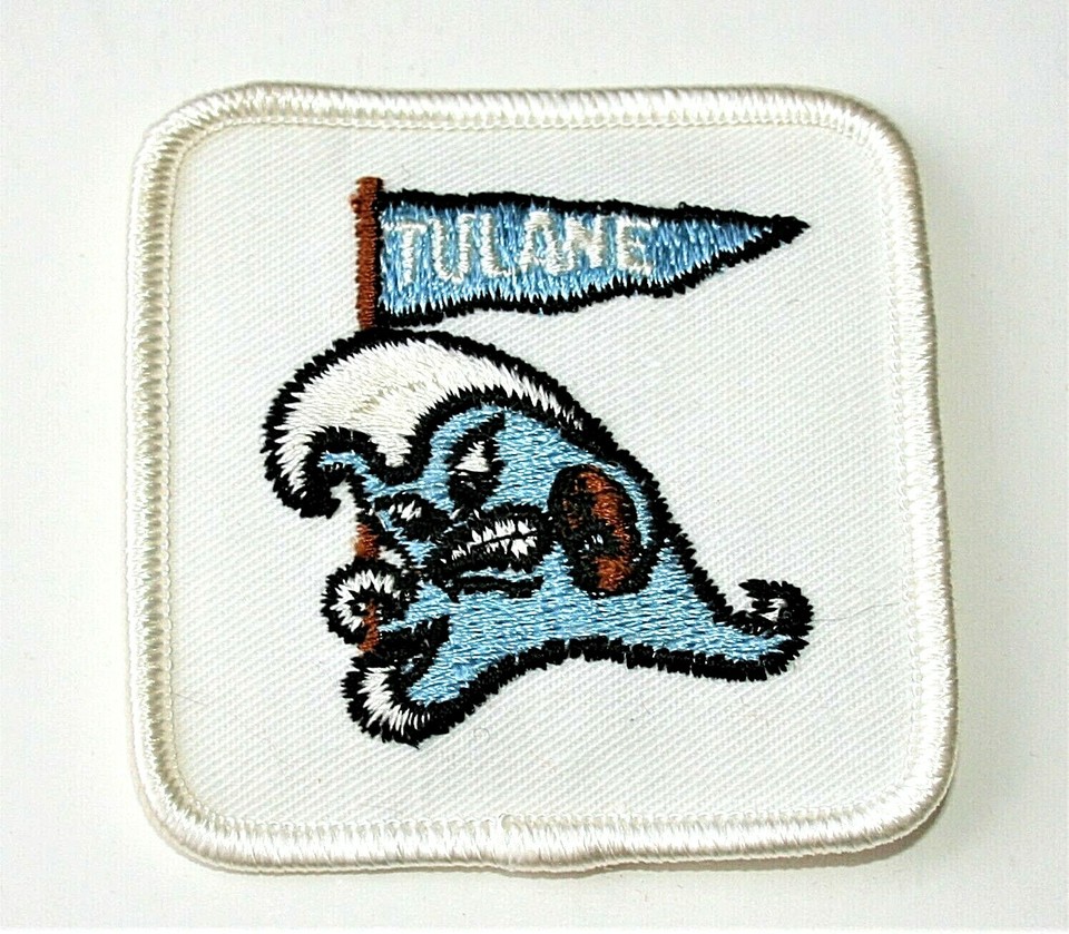Vtg Tulane University Green Wave Sports Team Logo Jacket Hat Patch New ...