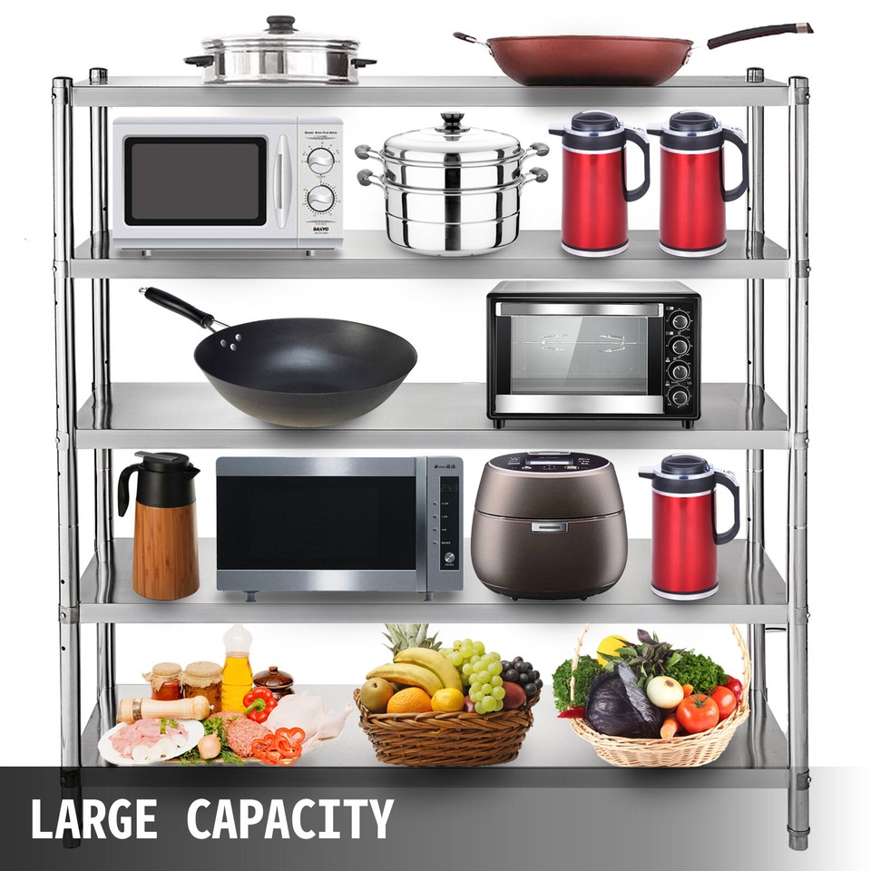 Kitchen Shelves Shelf Rack Stainless Steel Shelving and Organizer Units ...