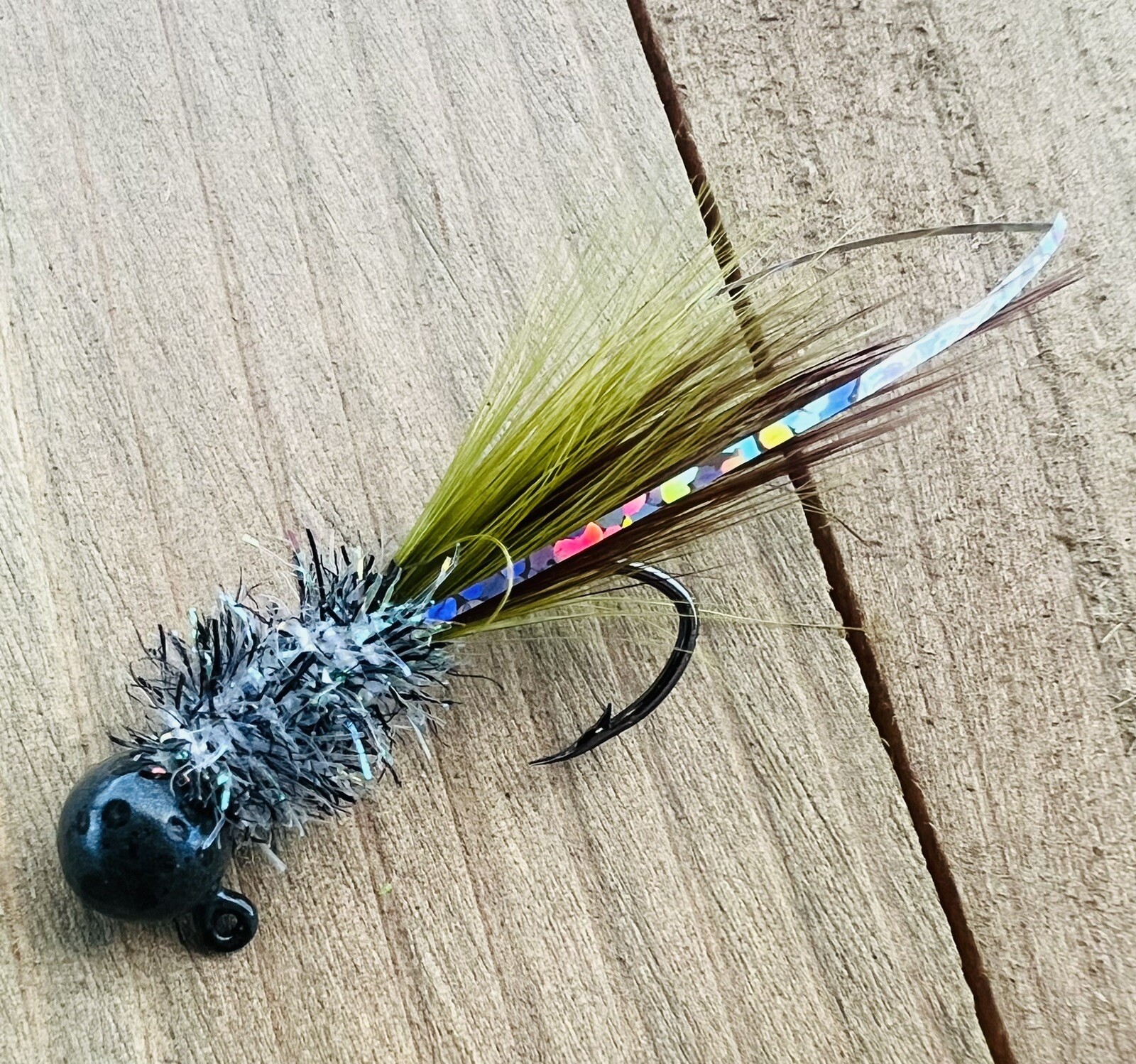 1/16 Hand Tied Crappie Jig Custom Made In Blue Bream Magic #4 Mustad ...