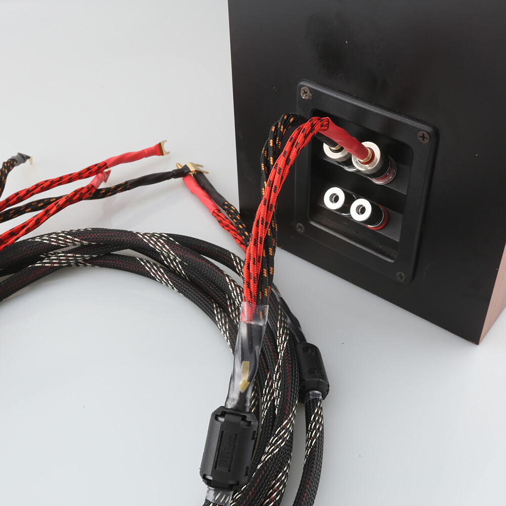 Pair 12AWG OCC HiFi Speaker Wire 16 Strand Braided Pure Copper ...