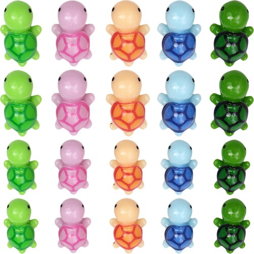 20Pcs Mini Turtle Resin Miniature Tortoise Figurines Bulk Garden ...