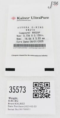 35573 KALREZ O-RING, 8002UP, 18.64 X 3.53 MM, COMPOUND 8002UP (NEW ...