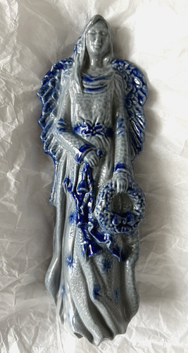 Eldreth Pottery Handcrafted Salt Glazed 2001 "Angel with Wreath" ~ Mint ...