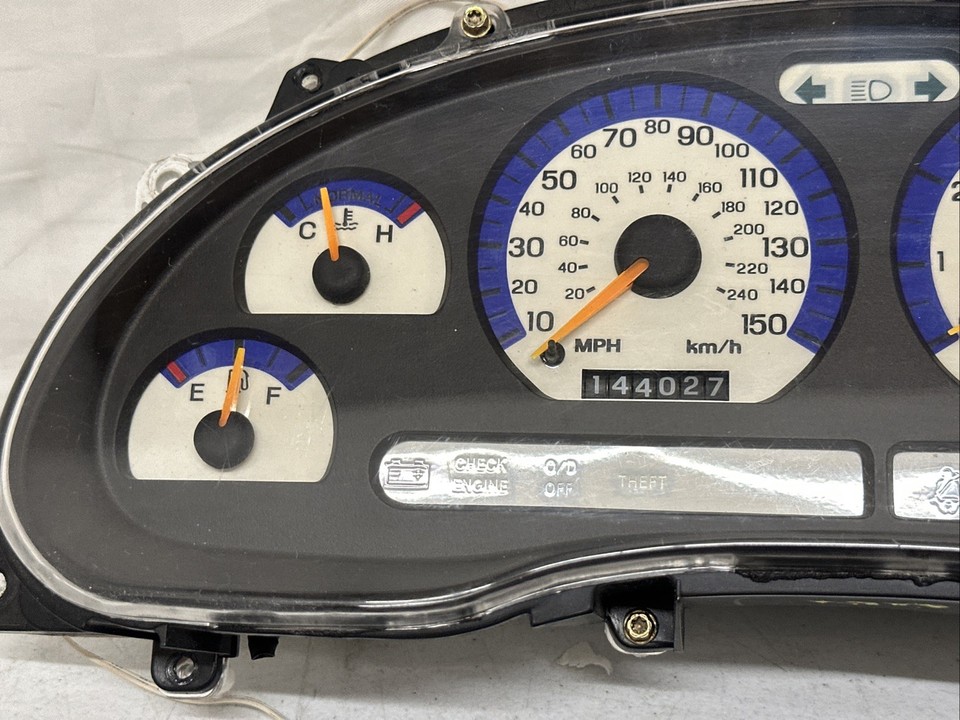 1999 2003 Ford Mustang Cobra & GT Speedo Instrument Cluster With White ...