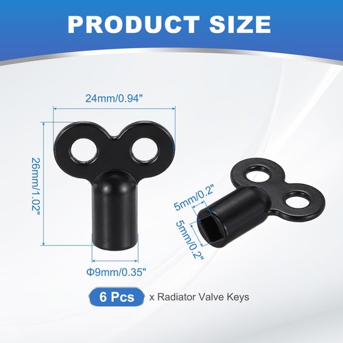 Radiator Valve Keys, 6 Pcs Square Socket Vent Air Wrench Double Hole ...
