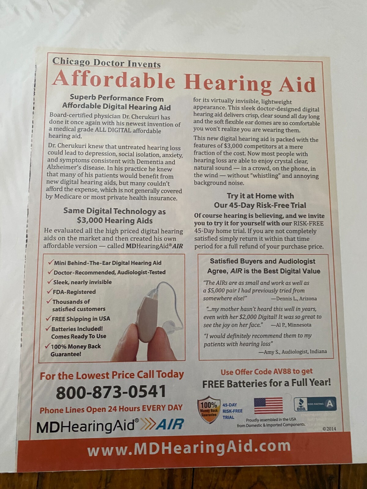 Vintage 2015 MD Hearing Aid ad | eBay